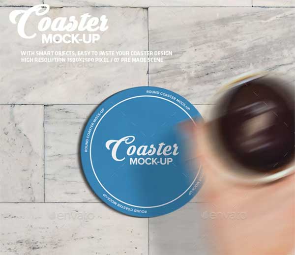60+ Coaster Mockups | Free Photoshop Format Downloads